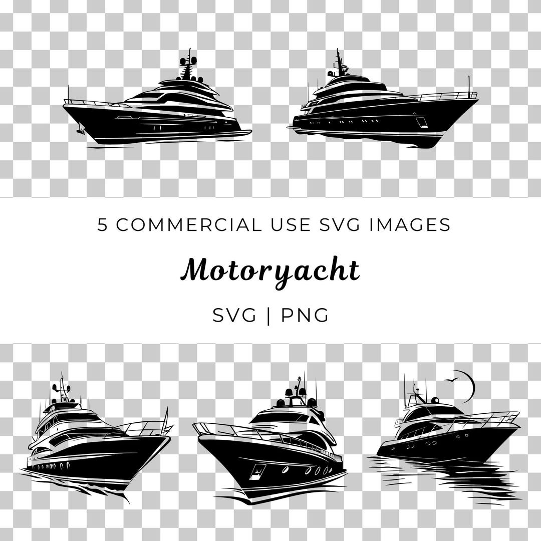 Motoryacht Svg, Luxury Yacht Vector, Motor Boat Svg, Yacht Design ...