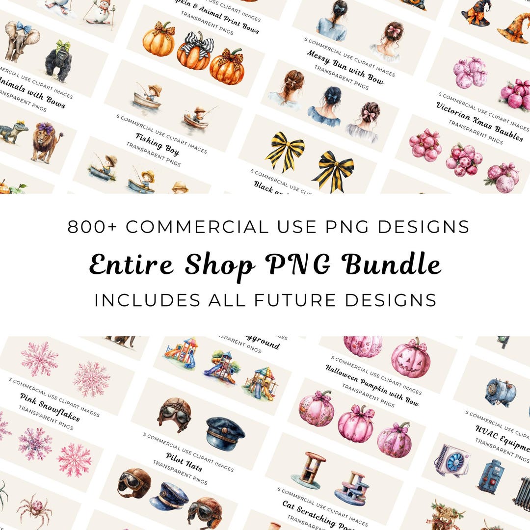 800+ PNG Clipart Bundle, Commercial Use Graphics (digital Download) - Etsy