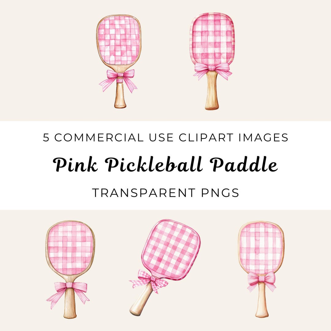 Pickleball Png, Pink Pickleball Paddle Png, Pickleball Clipart, Gingham ...
