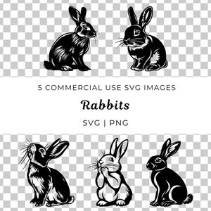 Cute Rabbit Vector, Woodland Animal Svg, Wild Rabbit Svg, Easter Bunny ...