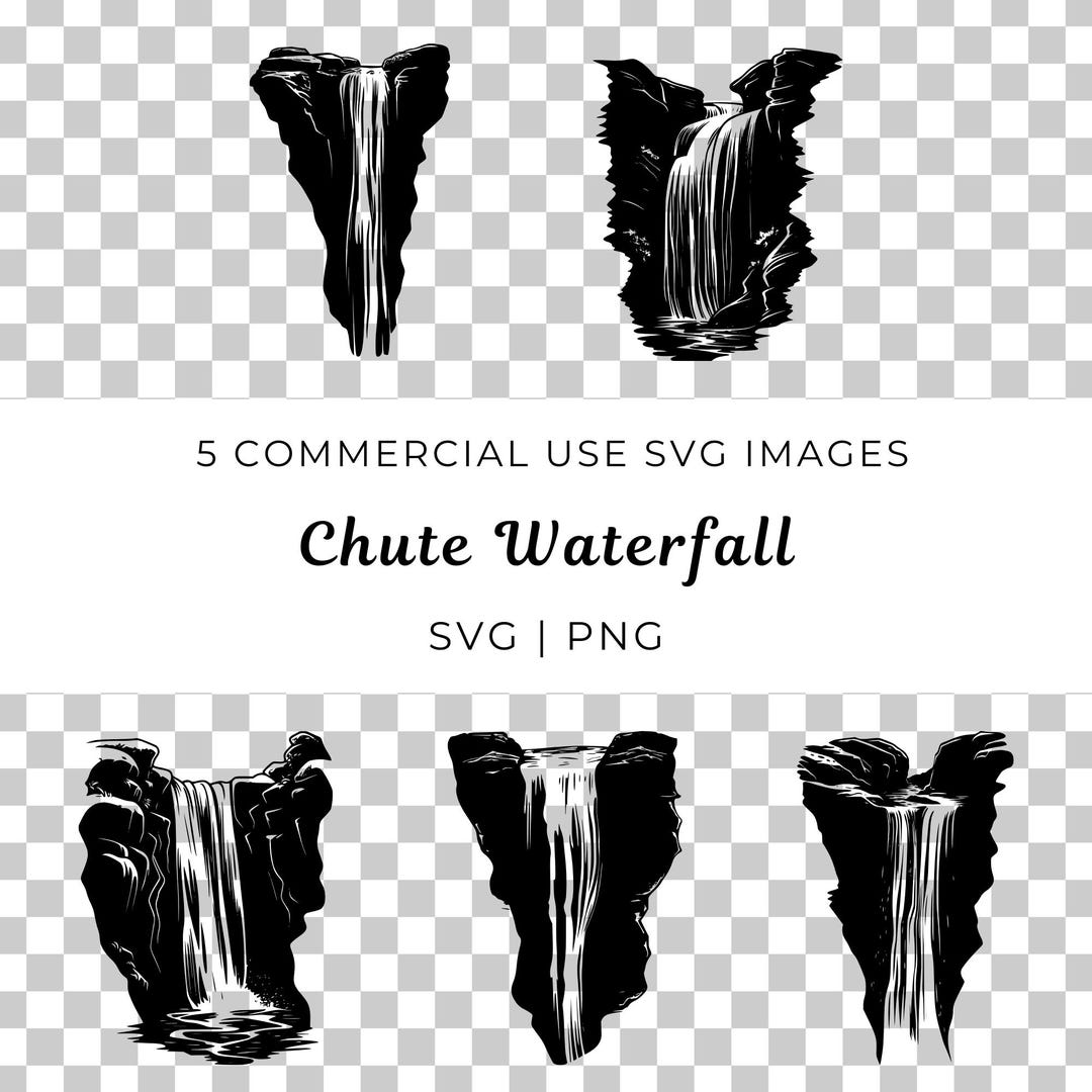 Chute Waterfall Svg, Forest Waterfall Svg, Nature Elements Svg, Flowing ...
