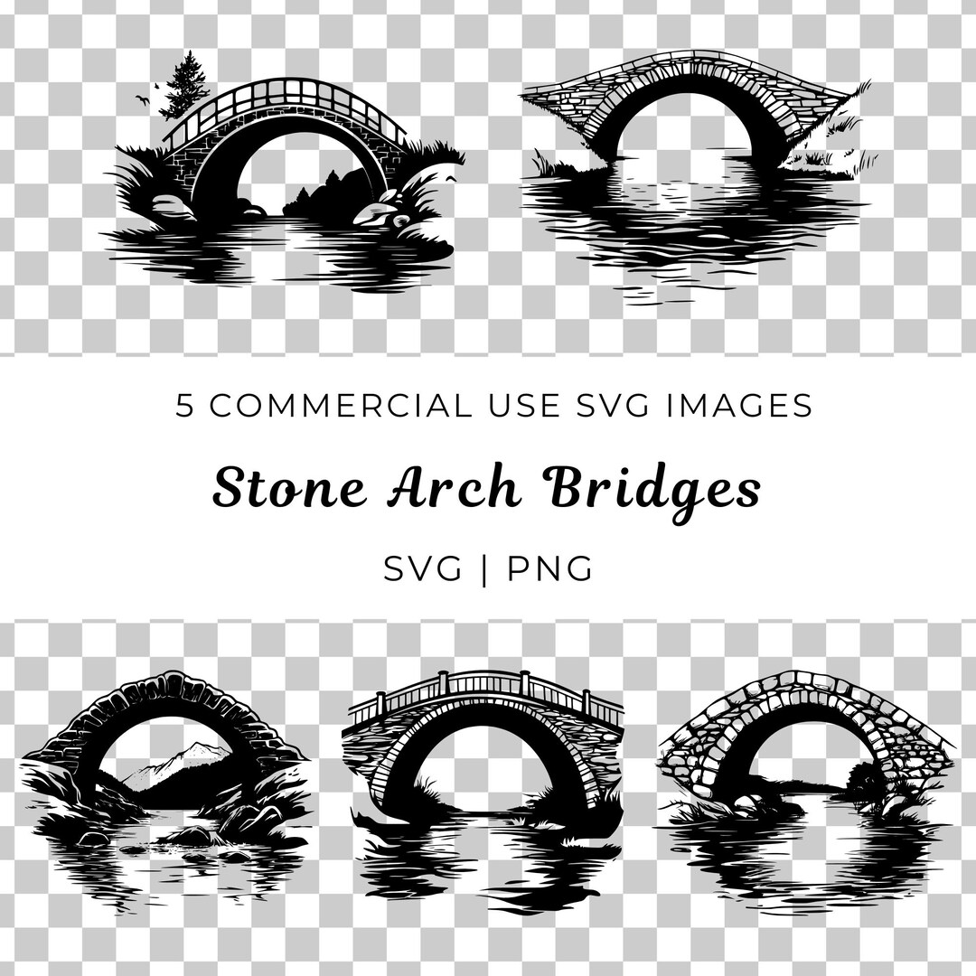 Stone Bridge Svg, Arch Bridge Vector, Historic Bridge Vector, Medieval ...