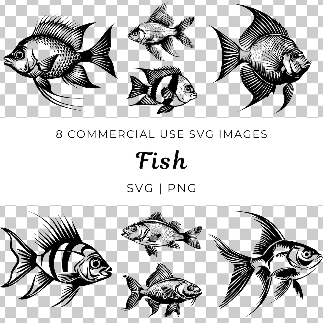Fish Svg, Fish Vector, Tropical Fish Svg, Aquarium Fish Vector, Marine ...