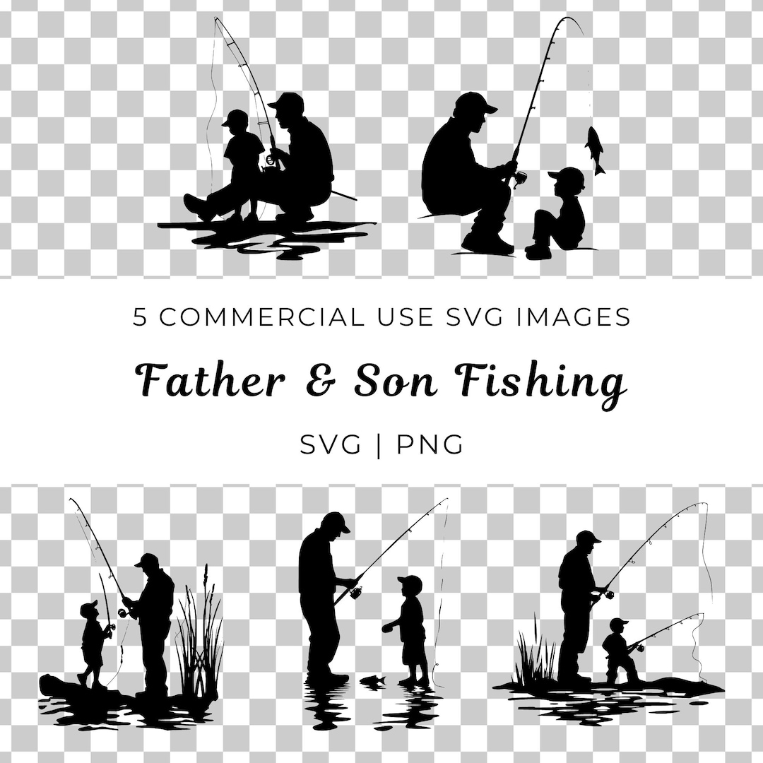 Father and Son Fishing SVG, Laser Cut File (digital Download) - Etsy
