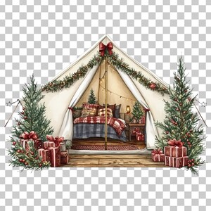 Christmas Glamping Png, Glamping Holiday Clipart, Christmas Camper ...