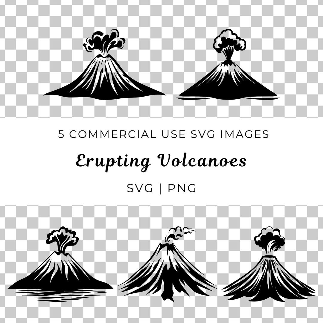 Erupting Volcanoes Svg, Hawaii Volcanoes Svg, Volcanic Eruption Digital ...
