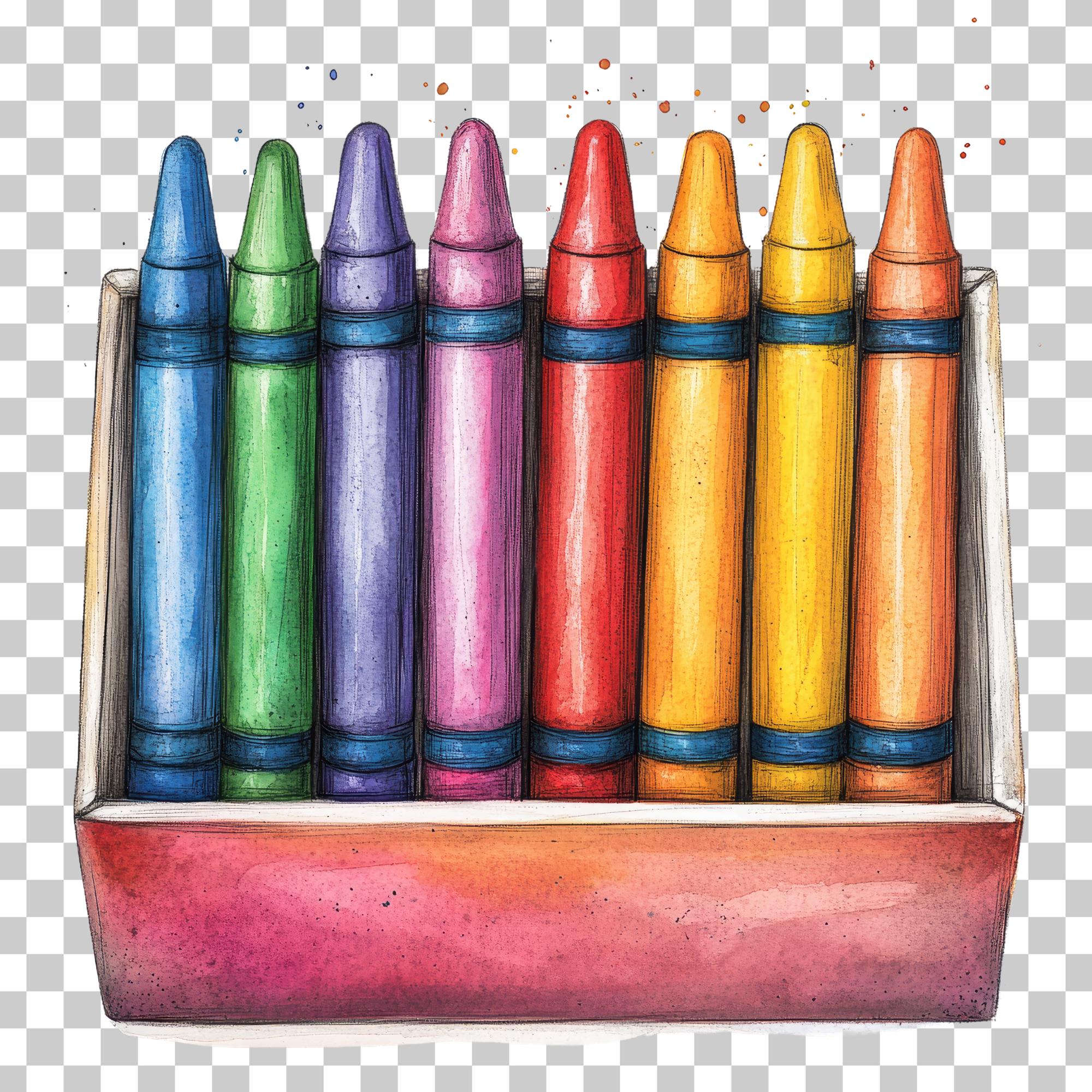 Box of Crayons Png, Colorful Crayons Png, Pack of Crayons Clipart ...
