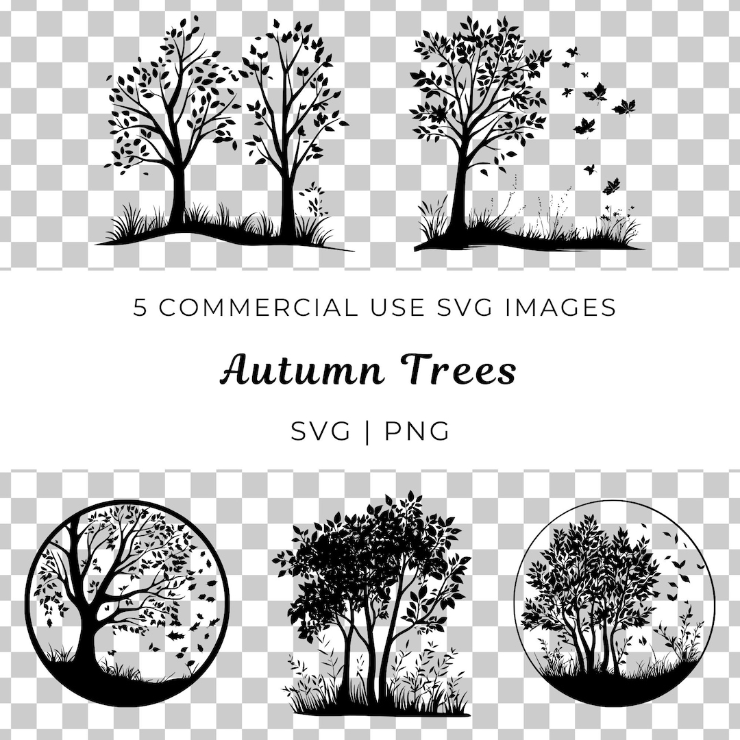 Autumn Trees Vector SVG, Fall Foliage Clipart (digital Download) - Etsy