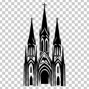 Cathedral Svg, Cathedral Silhouette Glass, Svg Church Design, Vector ...