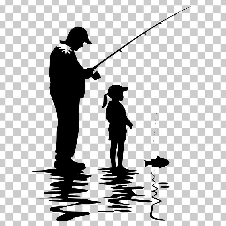 Father Daughter Fishing Svg | Fishing Clipart | Fishing Dad With Svg ...