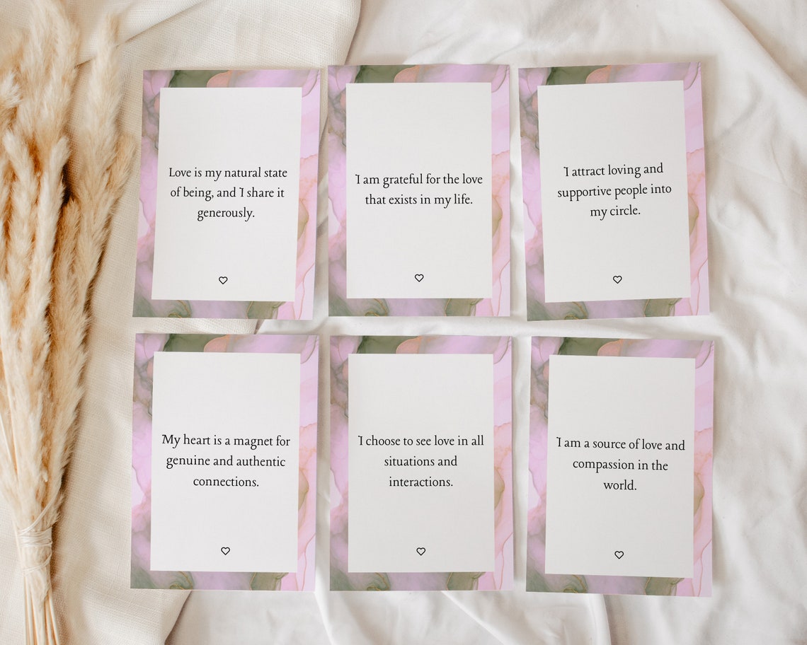 Valentines Day Affirmation Cards, Printable PDF, Self Love and Self ...