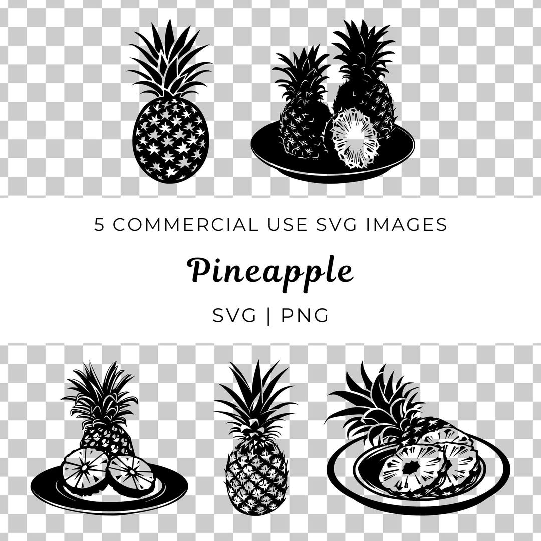 Pineapple SVG Clipart, Tropical Fruit Vector, Hawaiian Design (digital ...