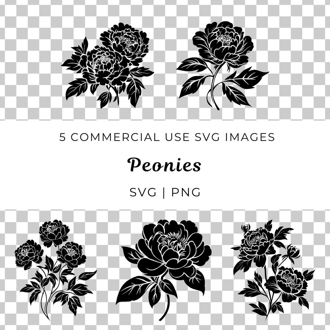 Peony Flower SVG, Floral Vector Graphics (digital Download) - Etsy