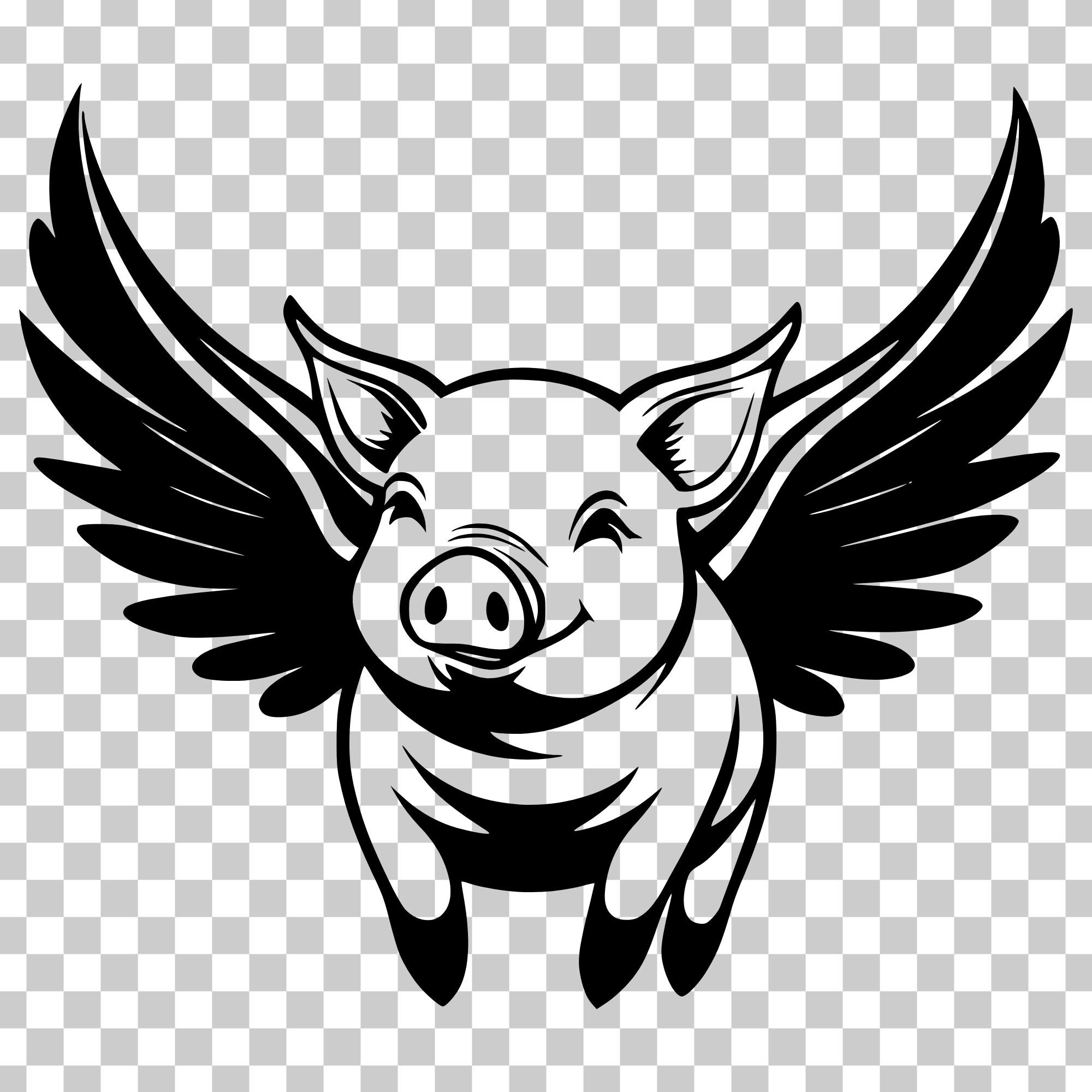Flying Pig Svg, Cute Pig Svg, Whimsical Animal Svg, Farm Animal Svg ...
