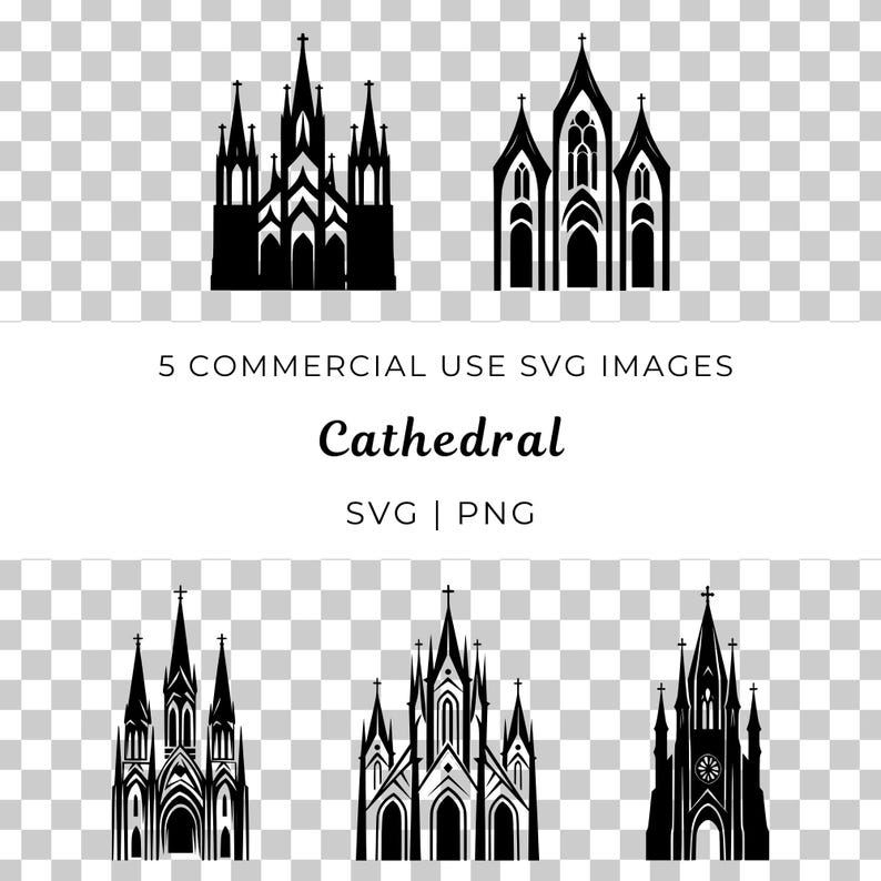 Cathedral Svg, Cathedral Silhouette Glass, Svg Church Design, Vector ...