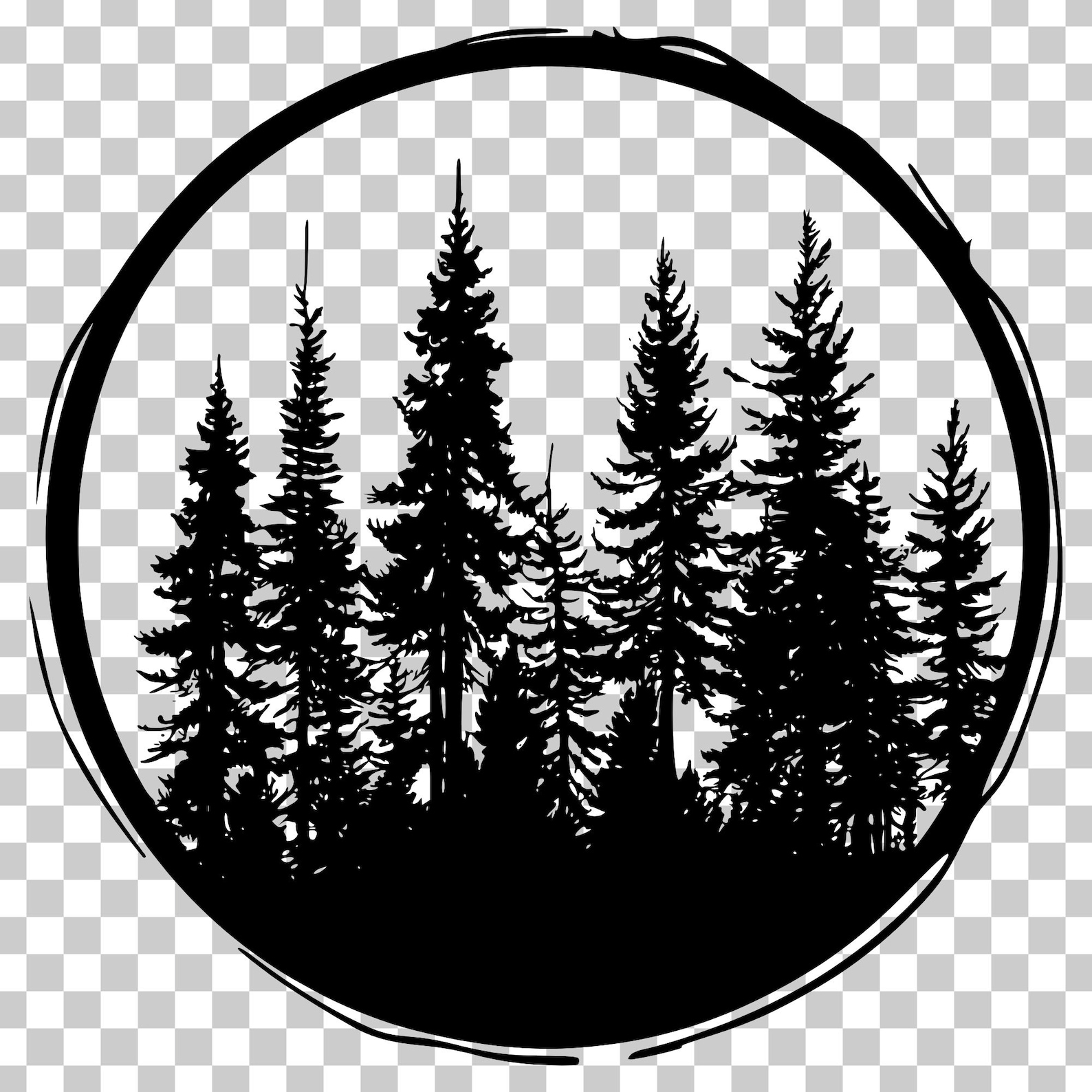 Pine Tree Forest Svg, Evergreen Woods, Mountain Forest Svg, Dense ...