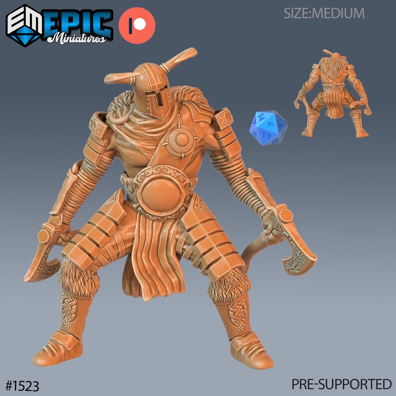 Helmed Barbarian by Epic Miniatures| Barbarian Winter Set 41 |TTRPG|DND ...