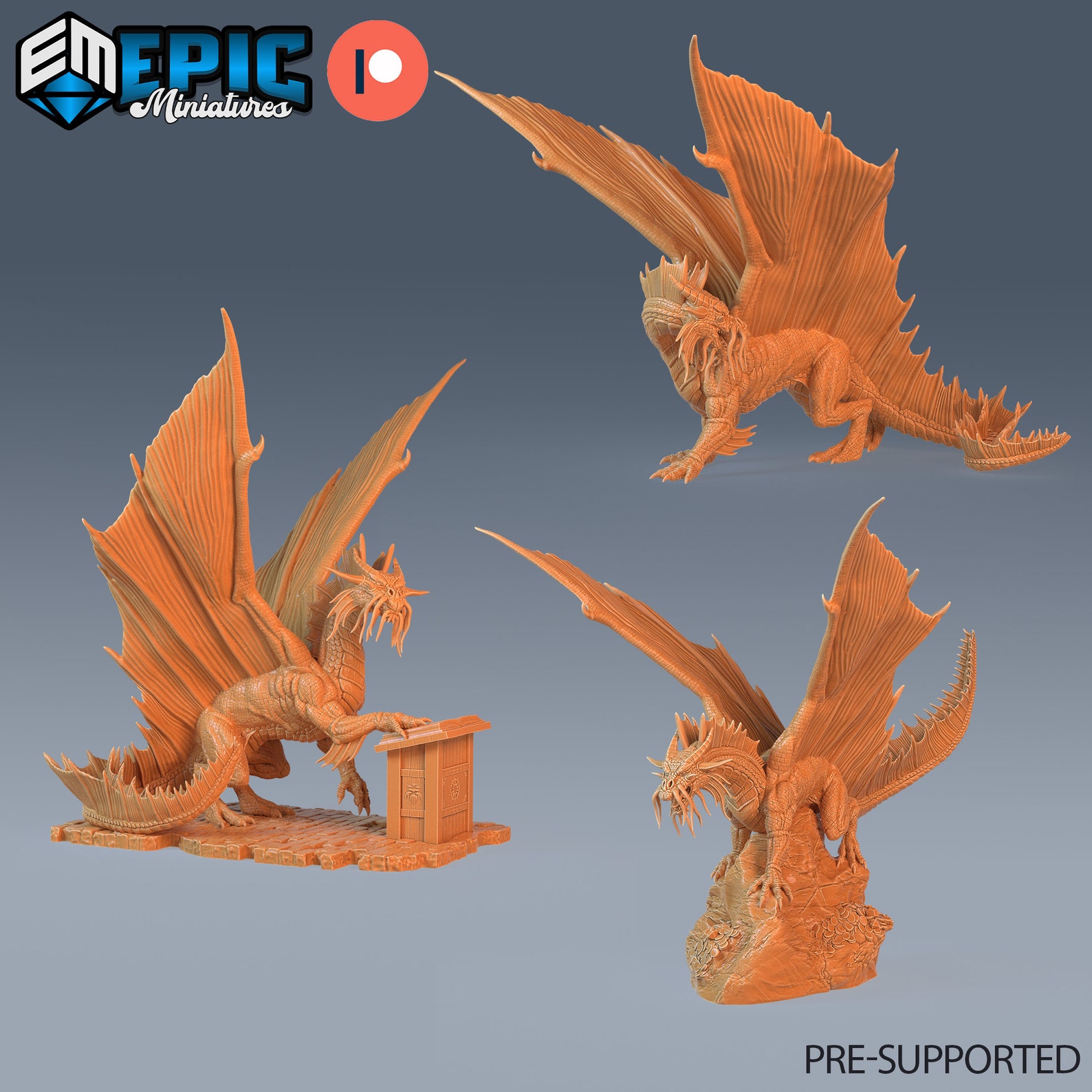 Gold Dragon by Epic Miniatures Caves of Despair Set 44TTRPGDND ...