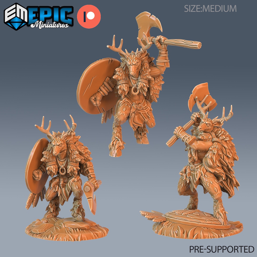 Deerfolk by Epic Miniatures| Barbarian Winter Set 41 |TTRPG|DND ...