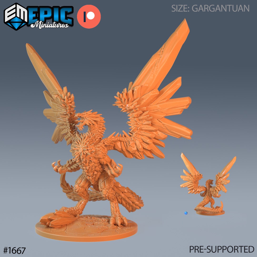 Crystal Dragon by Epic Miniatures| Caves of Despair Set 44|TTRPG|DND ...