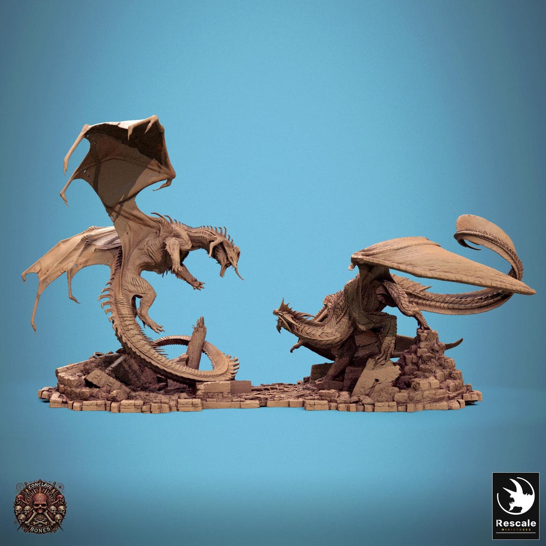 Dragon Diorama (3 Variations) by Rescale Miniatures |conclave of Bones ...