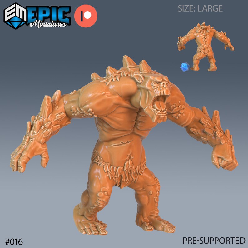Mountain Troll by Epic Miniatures| Twin Mountains Set 2 |TTRPG|DND ...
