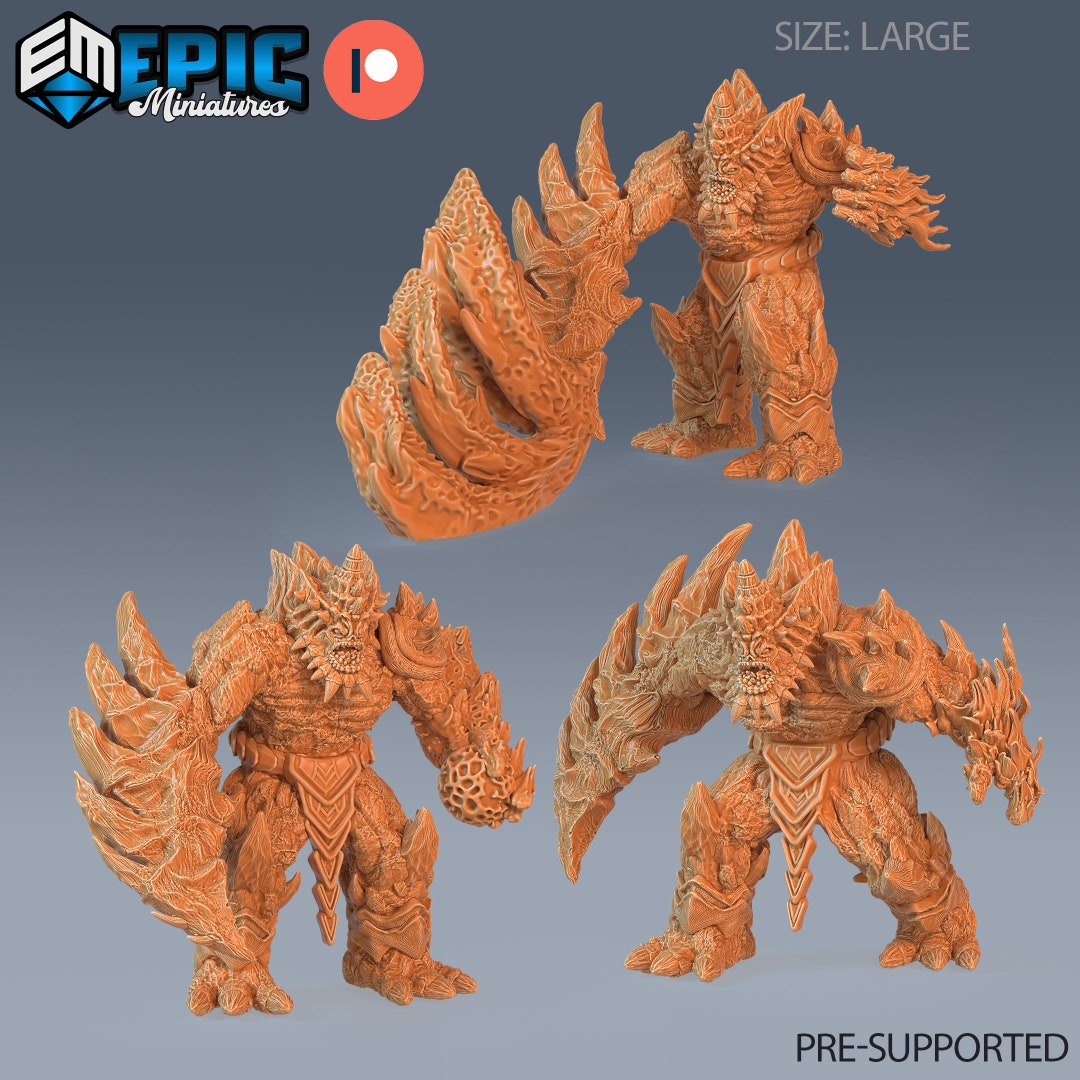 Lava Golems by Epic Miniatures| Caves of Despair Set 44|TTRPG|DND| Pathfinder| Dungeons and ...