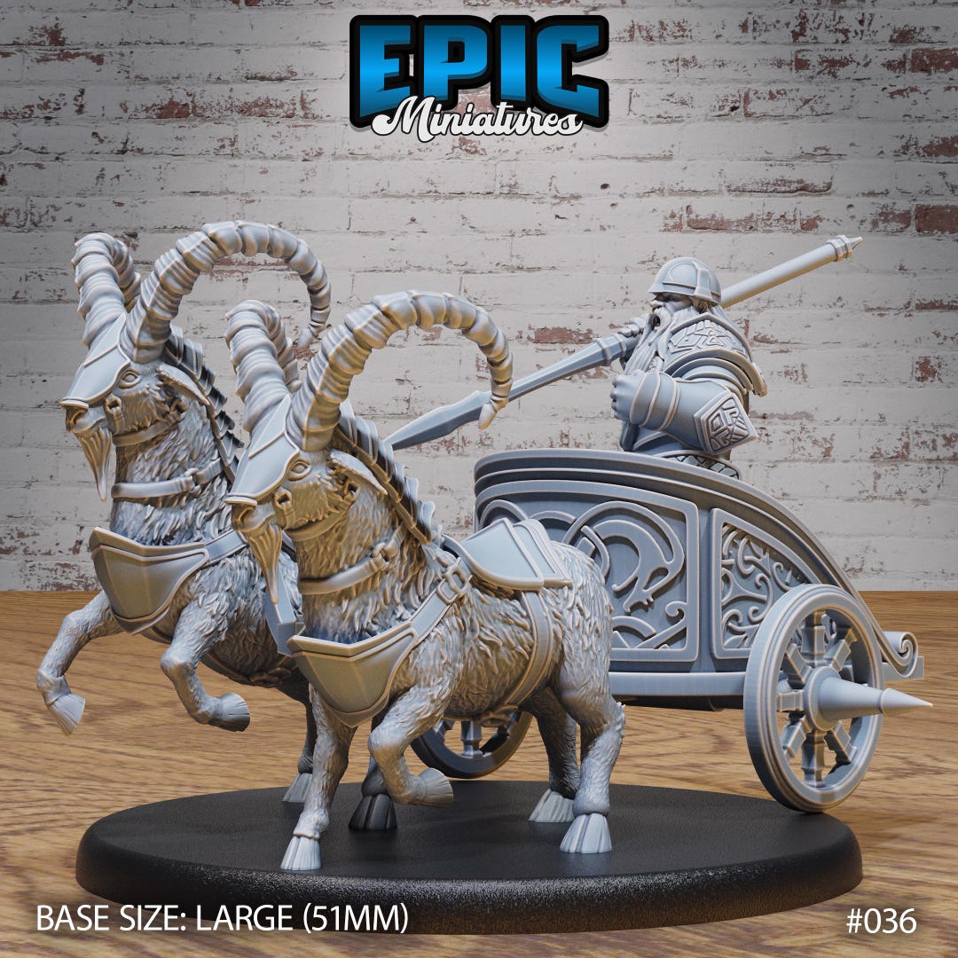 Dwarf Army Goat Chariot by Epic Miniatures |dwarf Army| DND | D&D ...