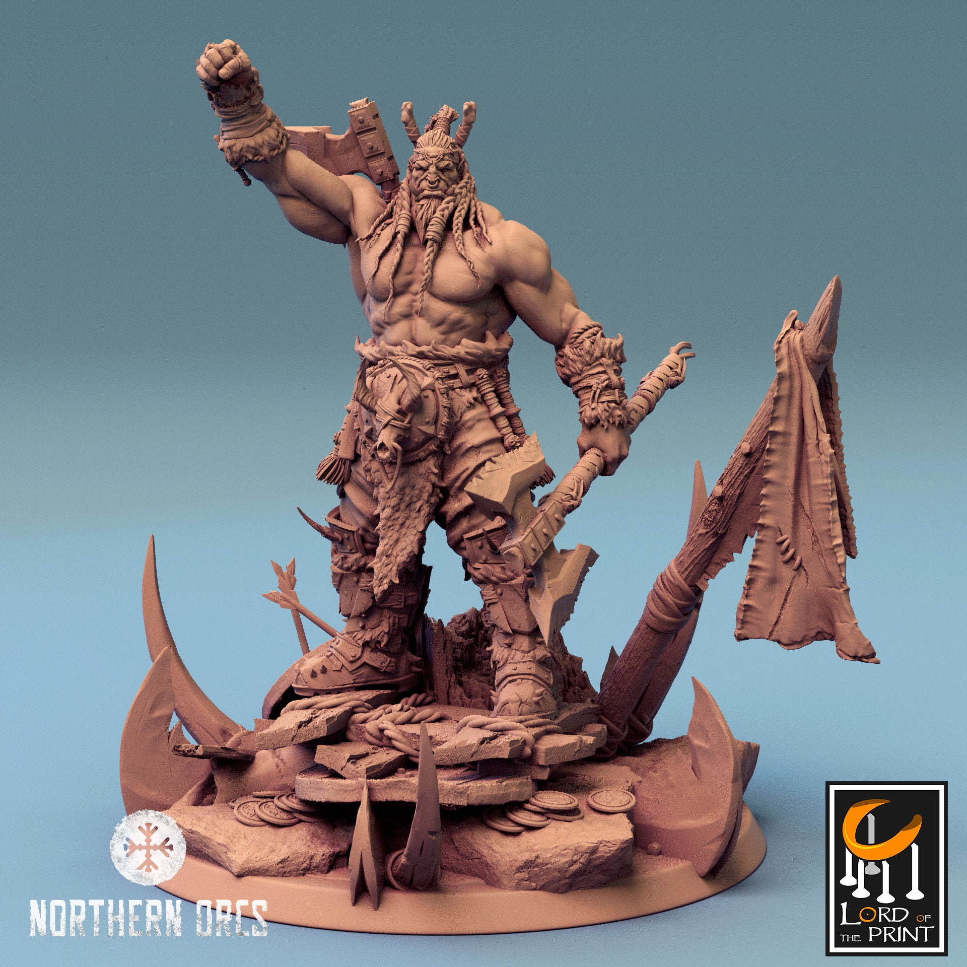 Orc King by Rescale Miniatures Northern Orcs TTRPGDND Pathfinder ...