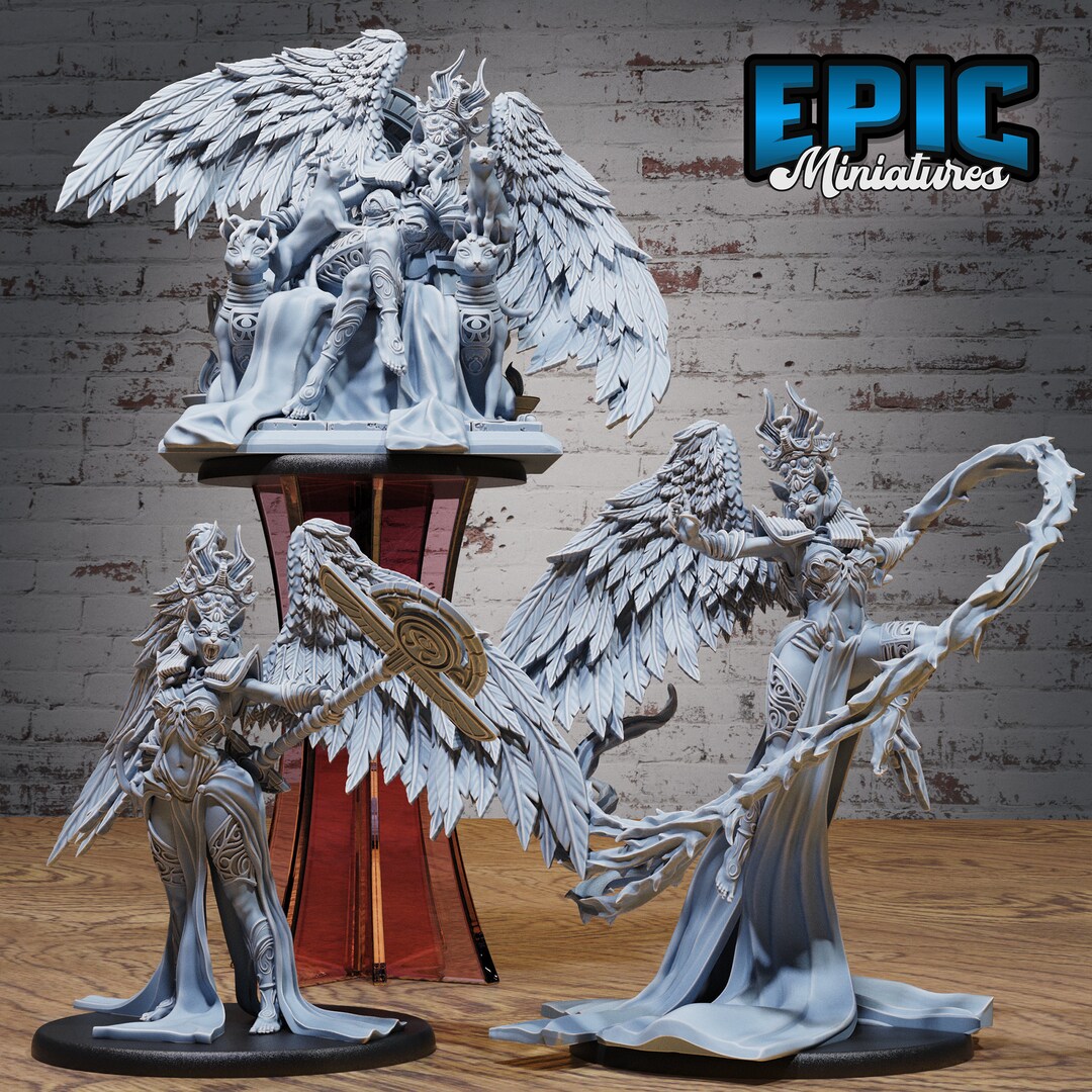 Cat Goddess Bastet Avatar by Epic Miniatures| Bone Dry Desert Set 96 ...