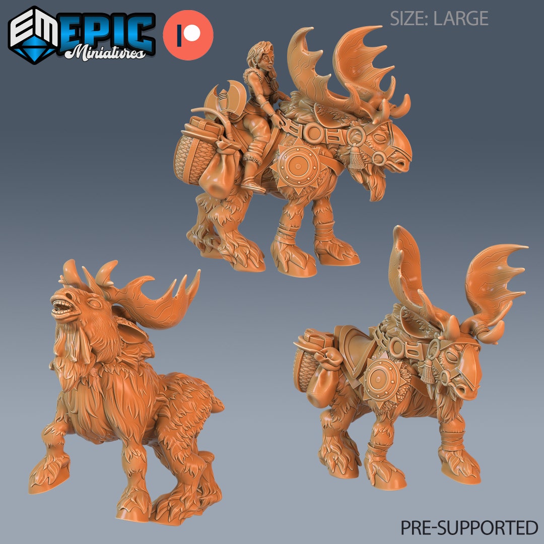 Snow Moose by Epic Miniatures| Barbarian Winter Set 41 |TTRPG|DND ...