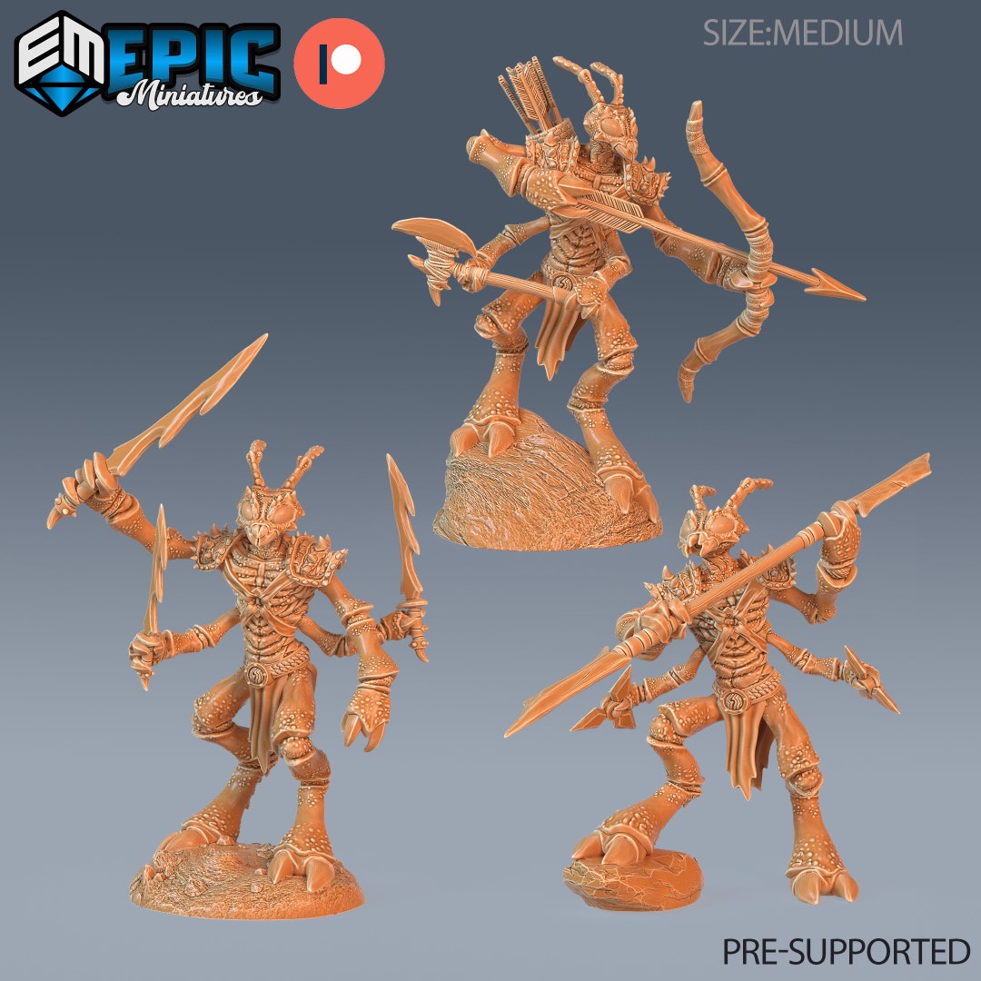 Insectoid Ant Warriors by Epic Miniatures| Caves of Despair Set 44 ...