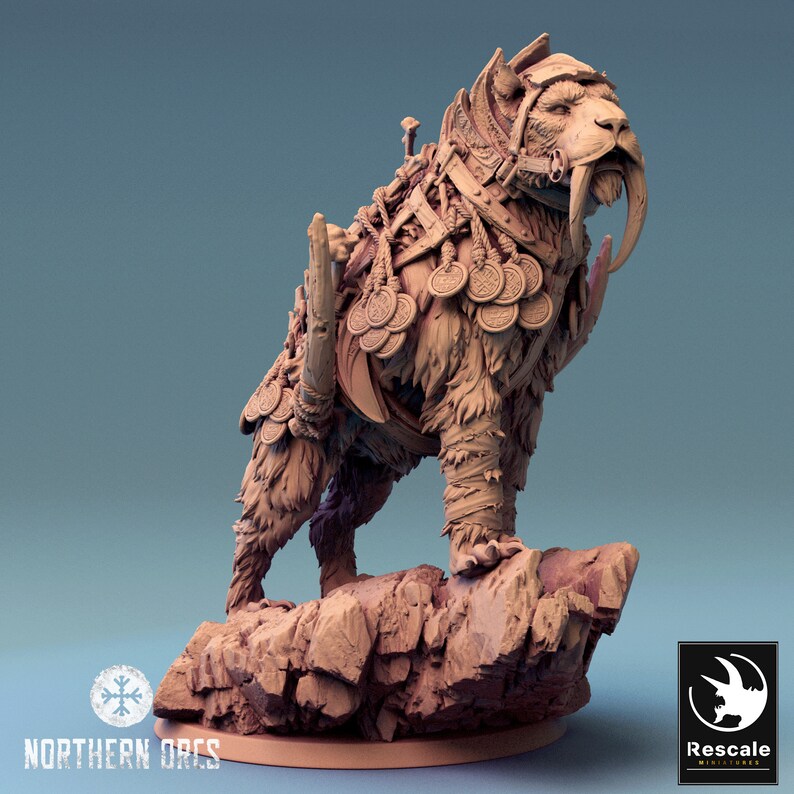 Saber-toothed Tiger Mounted, Saddle, Wild Versions by Rescale ...