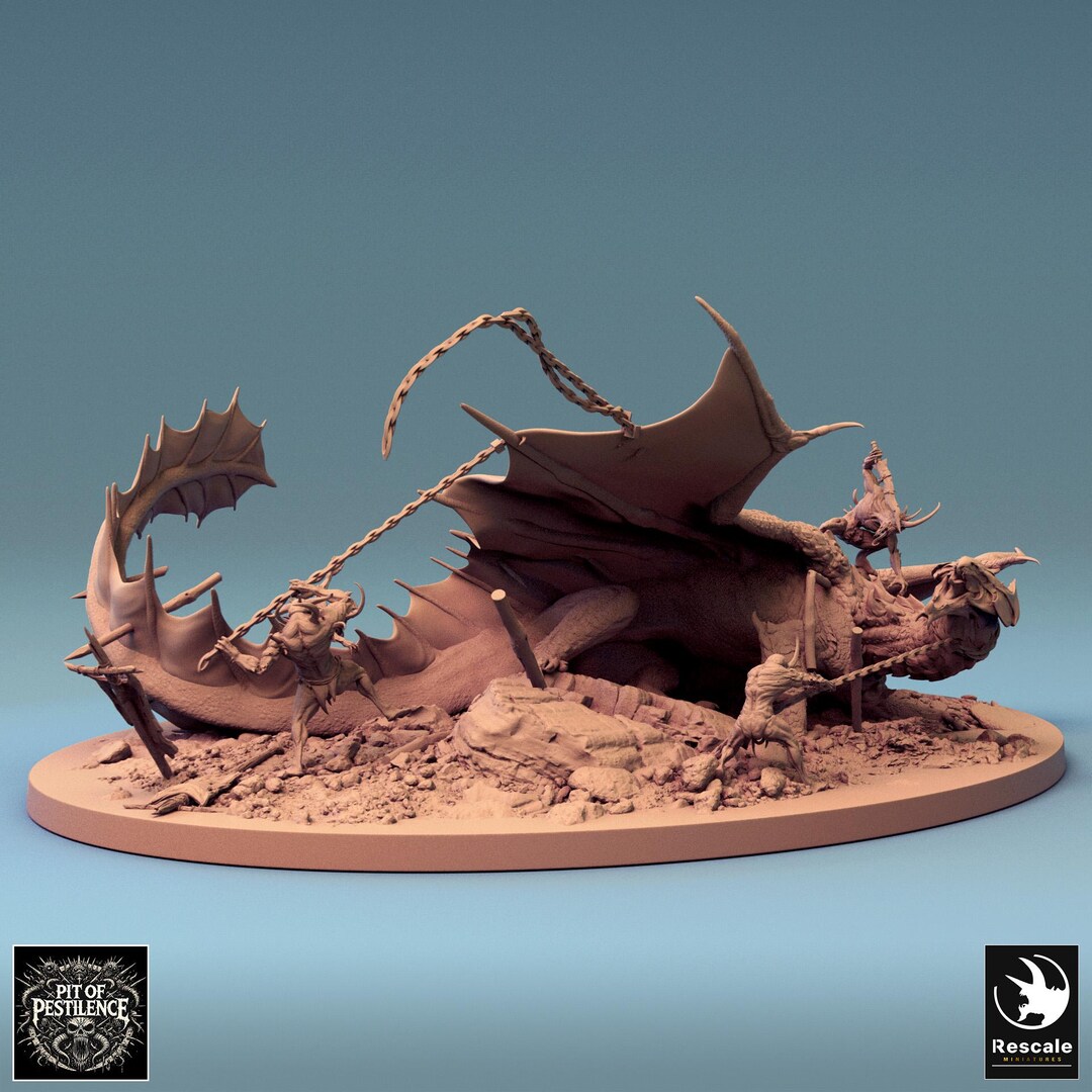 Legendary Metallic Brass Dragon Battle by Rescale Miniatures Pit of ...
