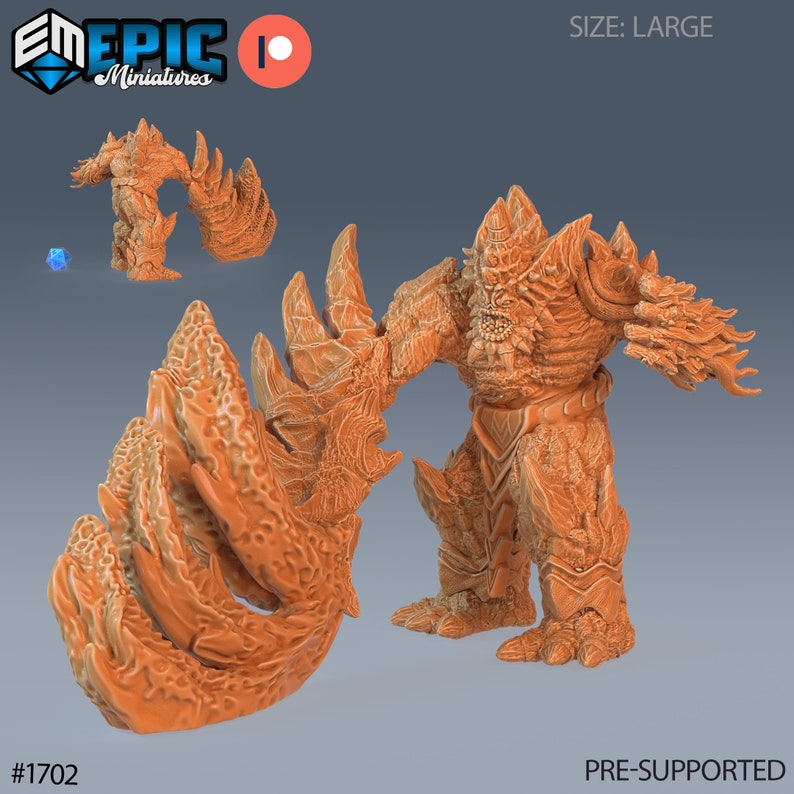 Lava Golems by Epic Miniatures Caves of Despair Set 44TTRPGDND Pathfinder Dungeons and Dragons ...