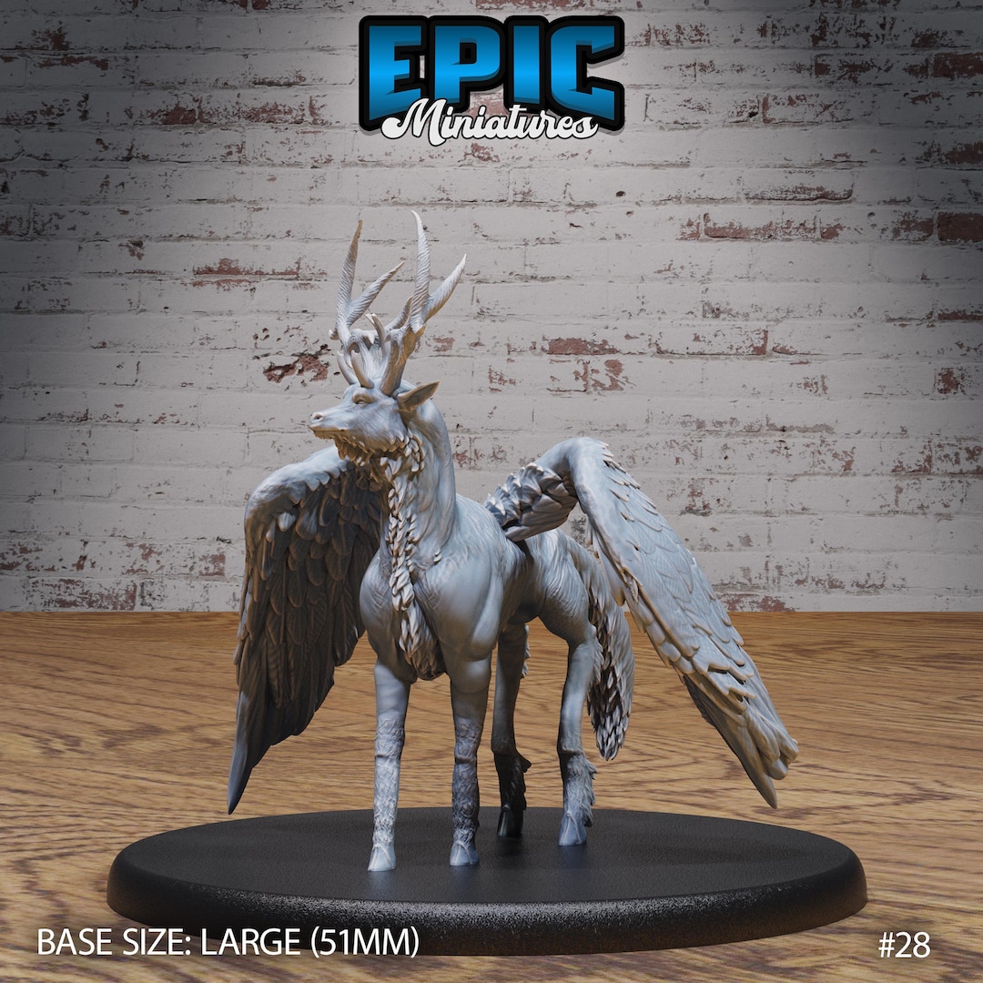 Winged Deer by Epic Miniatures |TTRPG|DND| Pathfinder| Dungeons and ...