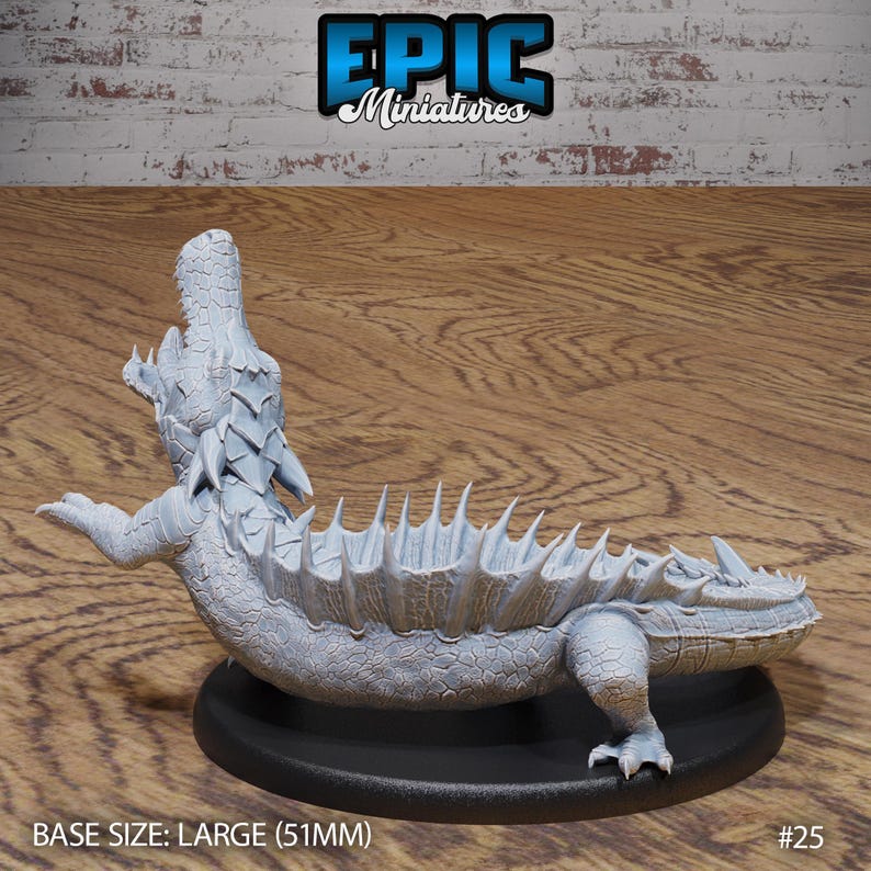 River Crocodile by Epic Miniatures TTRPGDND Pathfinder Dungeons and ...