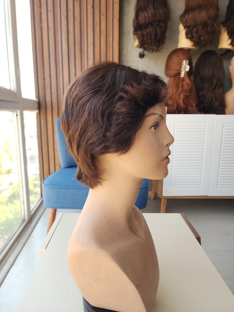 100% Human Hair Wig 4 Natural Color, Short Unisex Wig 5-10cm - Etsy