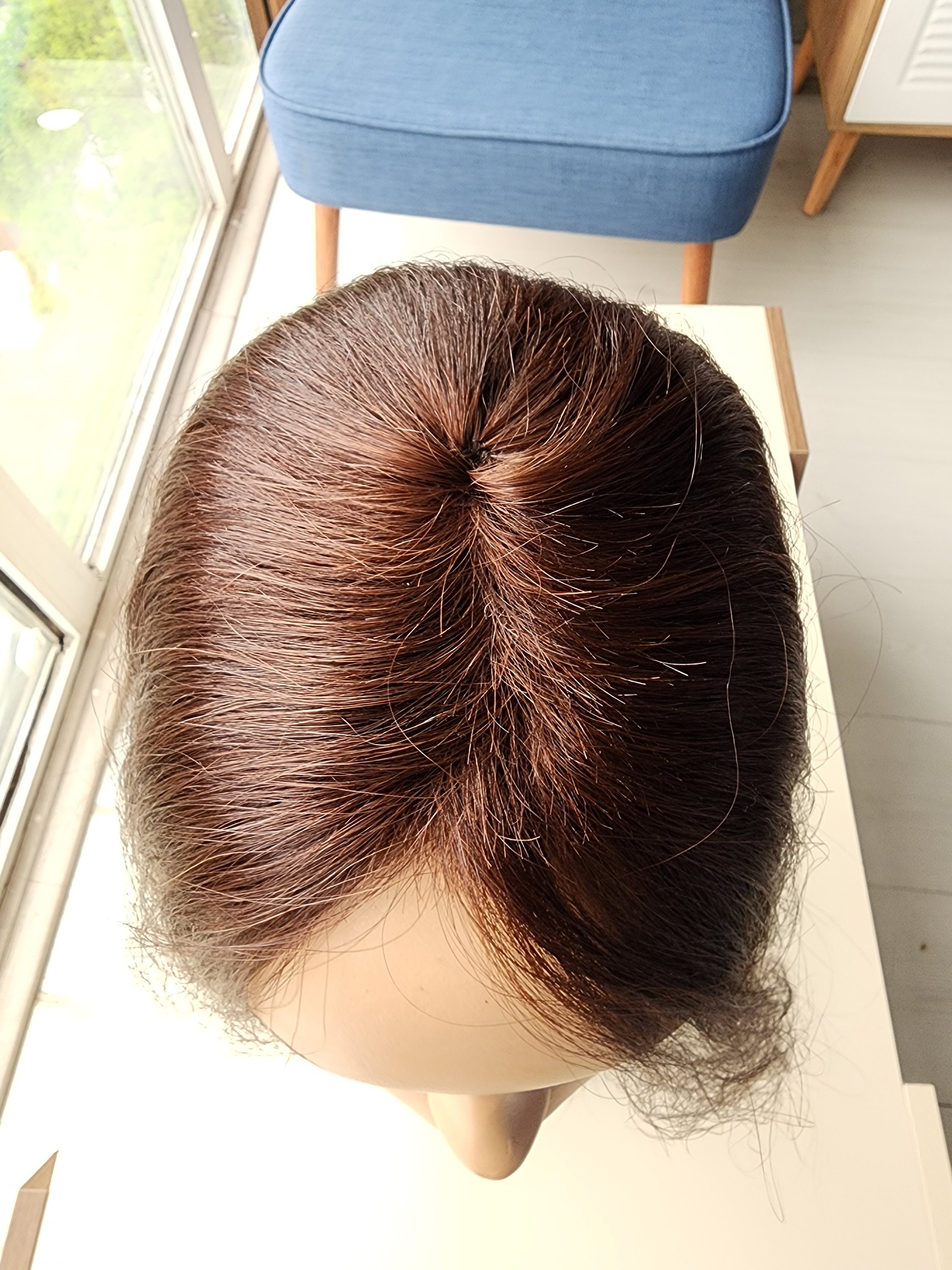 100% Human Hair Topper With Full Lace Base, Hairpiece for Women, Remy ...