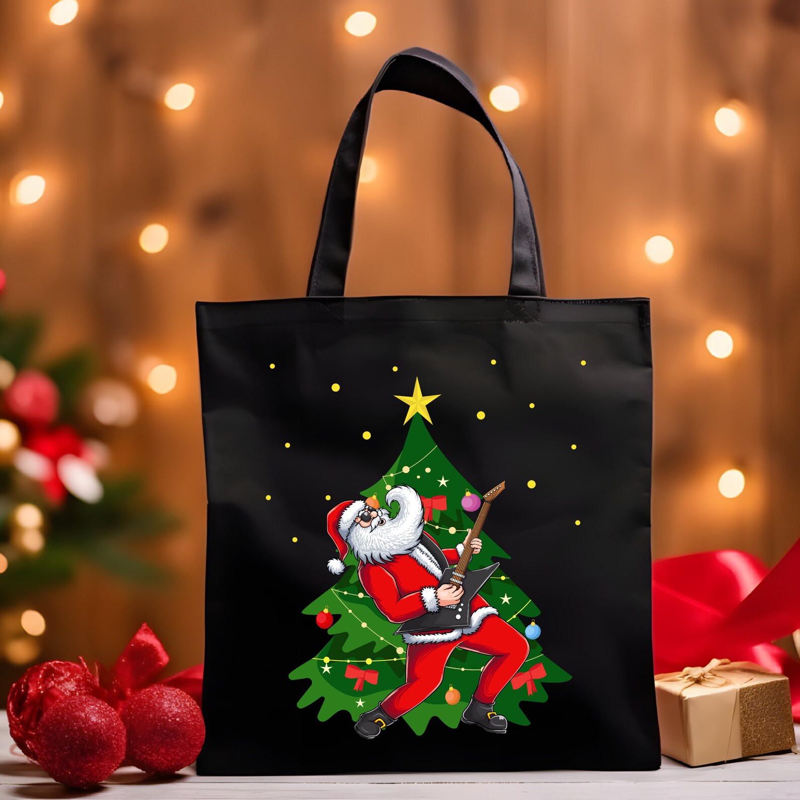 Christmas Rock Star Santa Svg Png, Rockin Around the Christmas Tree Svg ...