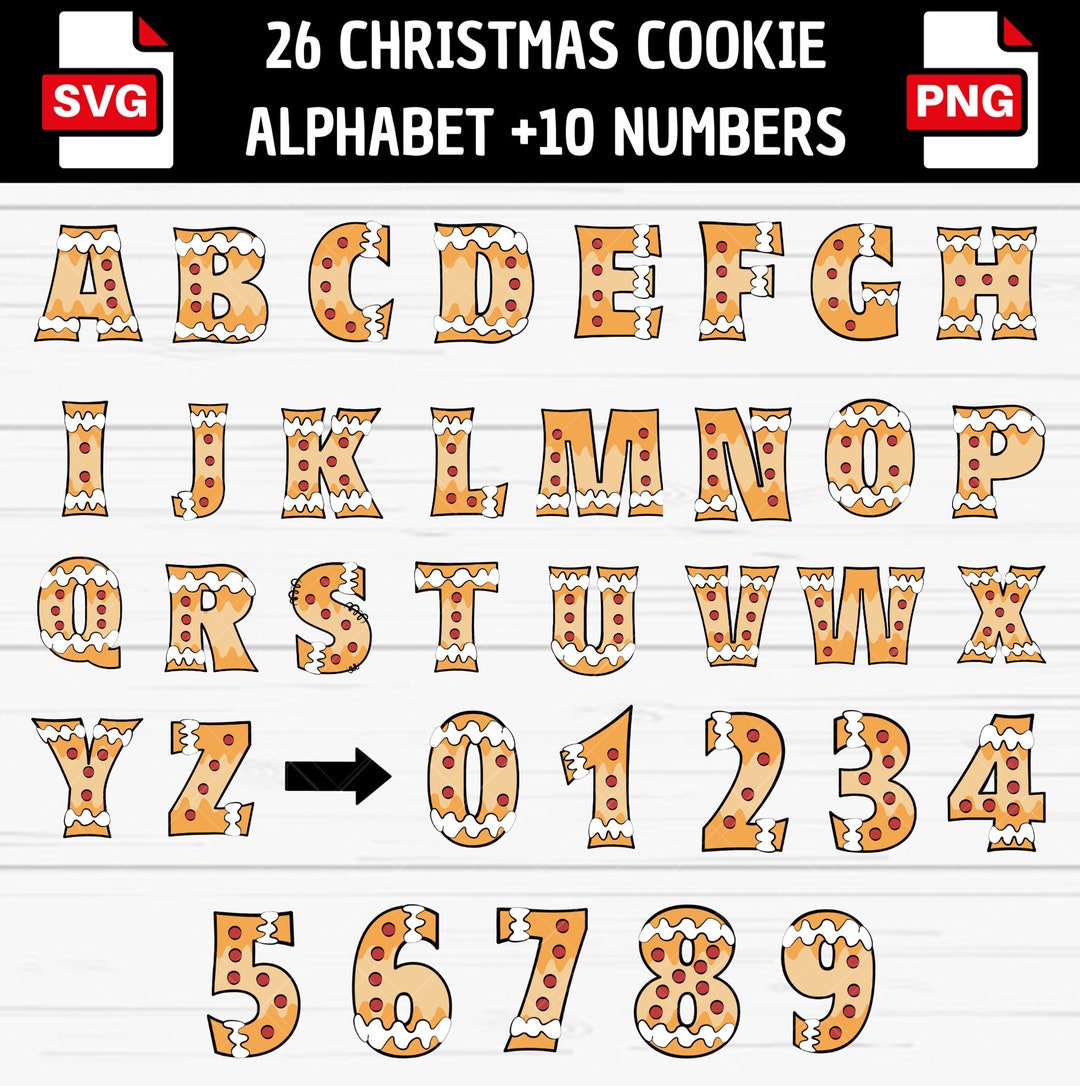 Christmas Cookie Alphabet Svg Bundle A Z Letters Svg Png - Etsy