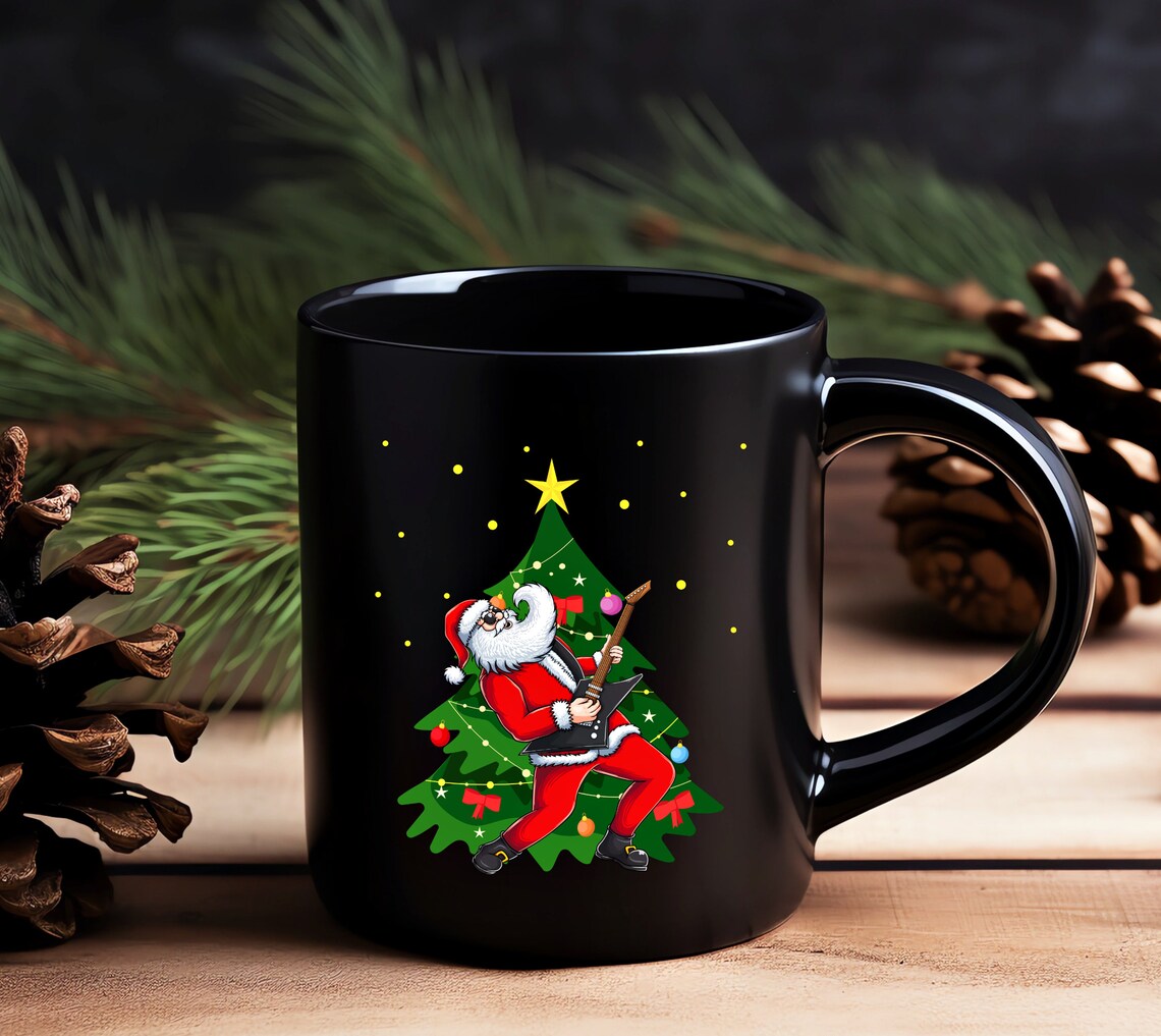 Christmas Rock Star Santa Svg Png, Rockin Around the Christmas Tree Svg ...