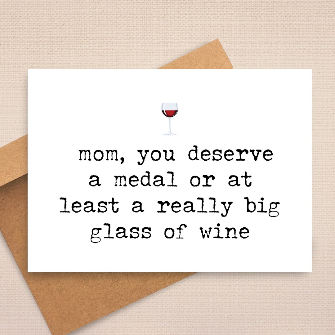 Funny Mother's Day Card / You Deserve a Medal / Funny Card / Sweet ...
