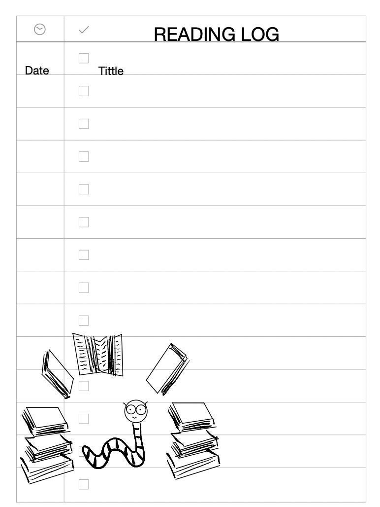 Bookworm Reading Log - Etsy