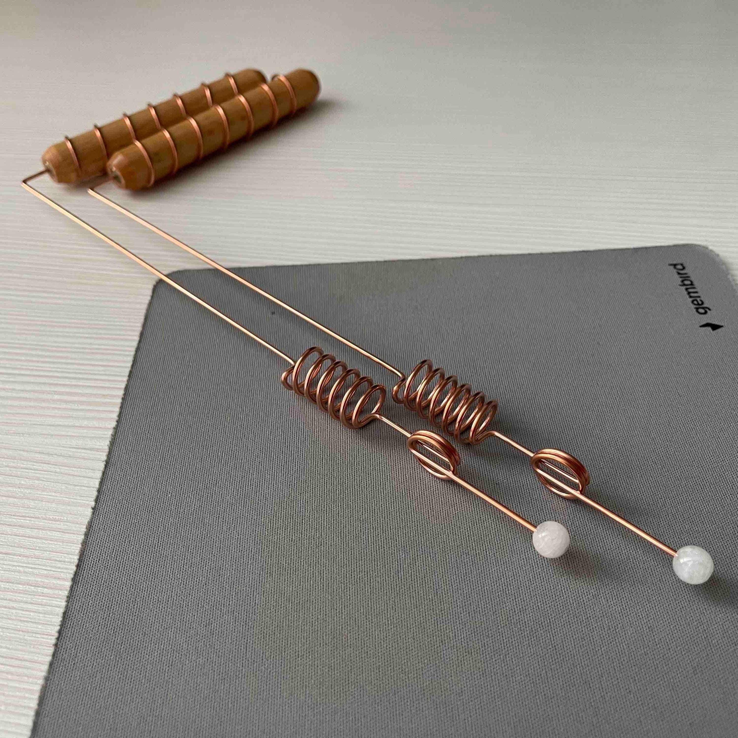 2pcs Moonstone Copper Dowsing Rods Featuring Solid Copper Grounding ...
