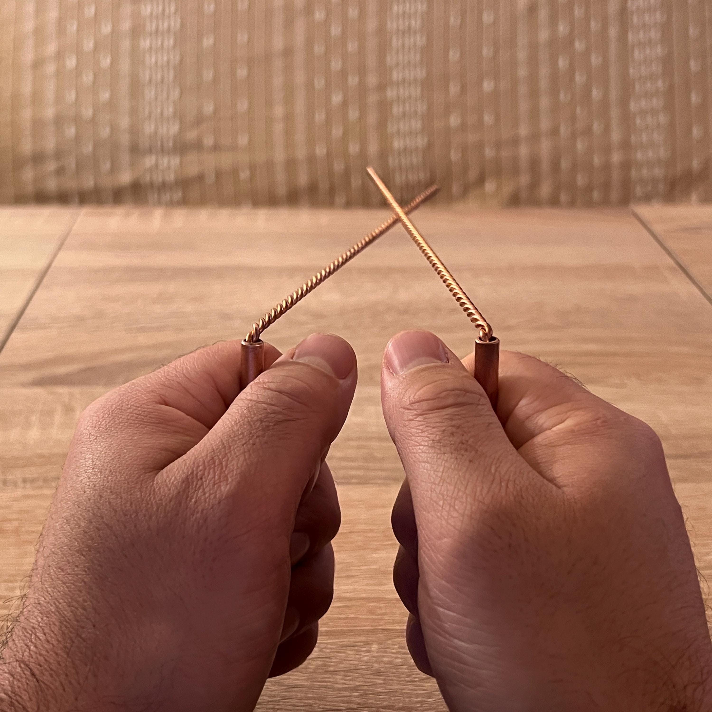 100% Twisted Solid Copper Dowsing Rods – Pure Copper Handmade Energy ...