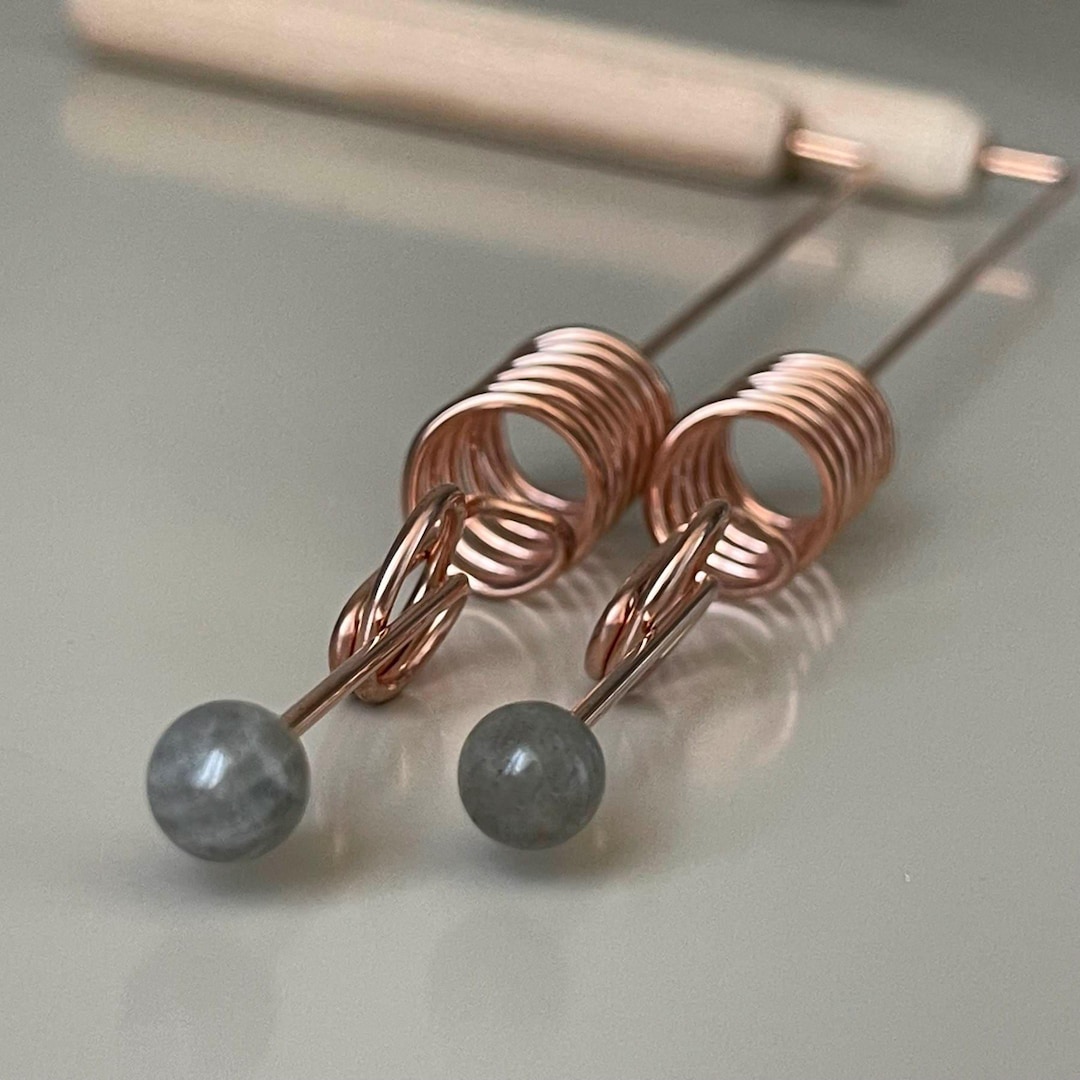 USA Labradorite Copper Dowsing Rods – Handmade Sacred Cubit Divining ...