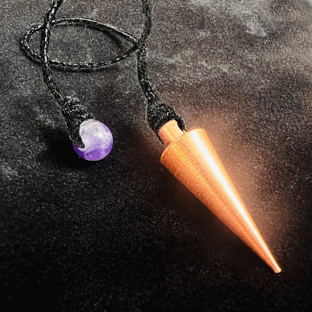 100% Copper Dowsing Pendulum With Amethyst - Etsy