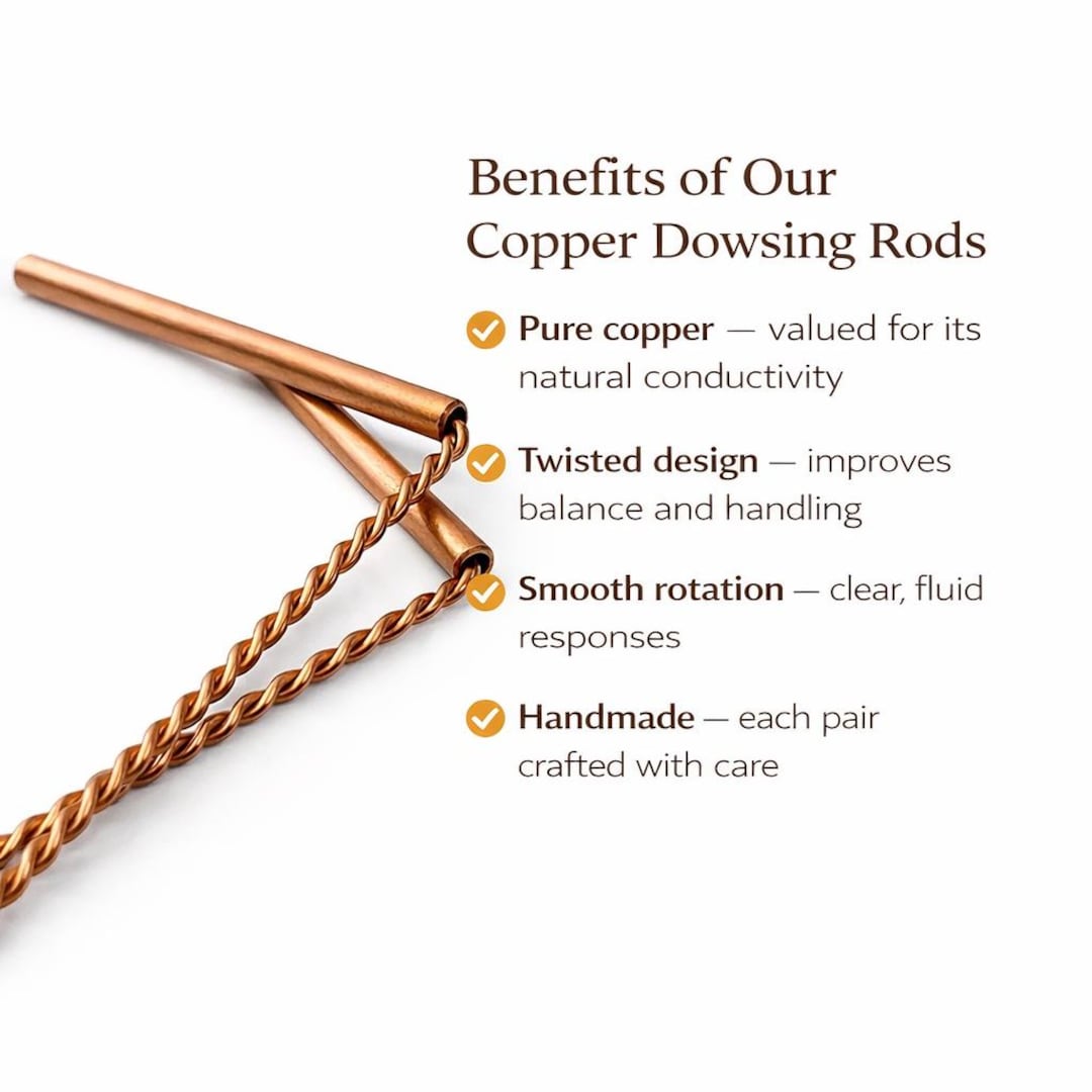 100% Twisted Solid Copper Dowsing Rods – Pure Copper Handmade Energy ...