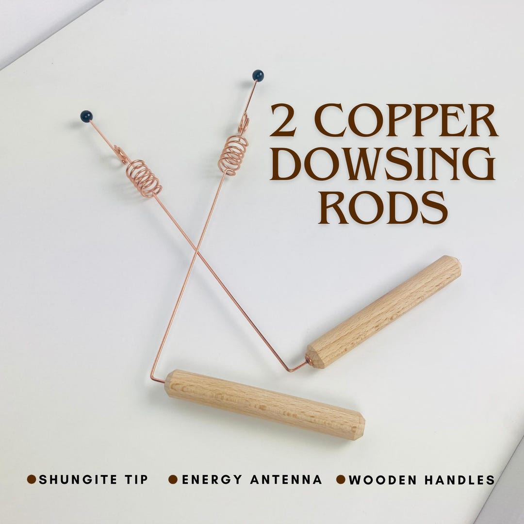 2 Copper Dowsing Rods With Shungite Tip - Pair Divination Rods With ...